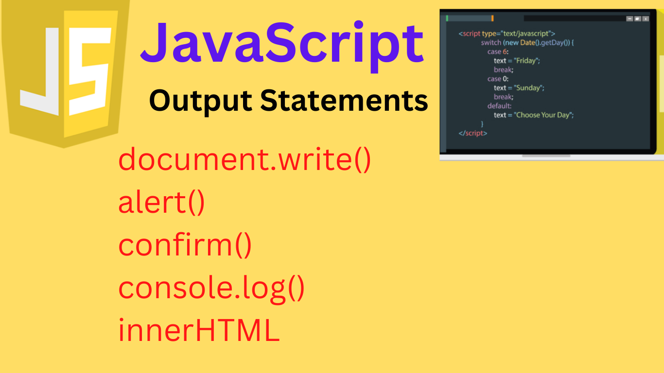 Javascript Output Statements Computer For See And Neb